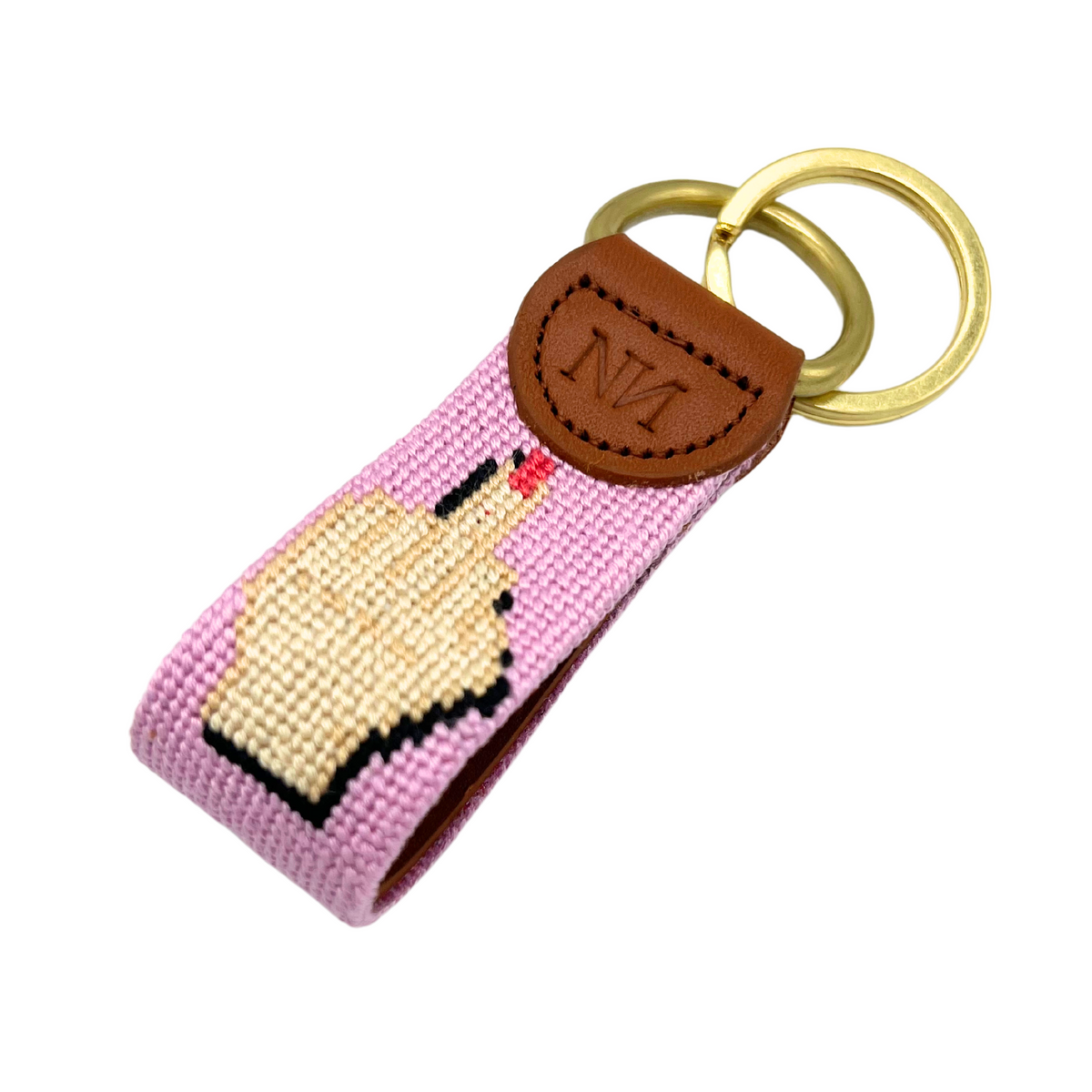 middle finger needlepoint keychain – Newport Needlepoint